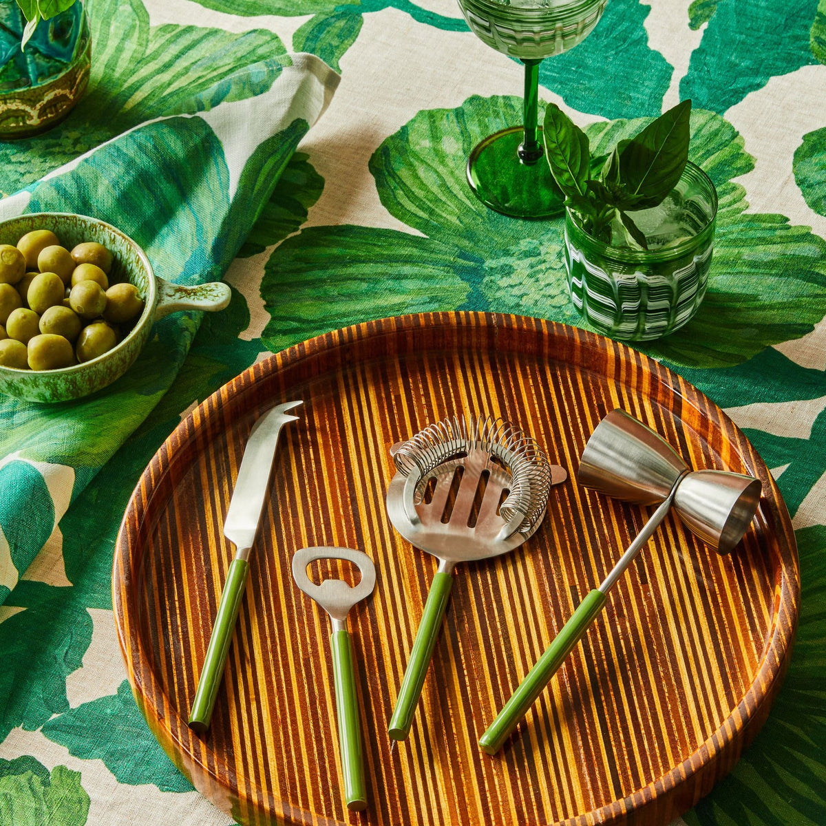 Bonnie & Neil - Enamel Sage Cocktail Set – Lilly Cooper